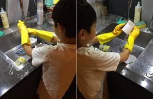 Anita Yuen’s Son Washing Dishes for the Family – JayneStars.com